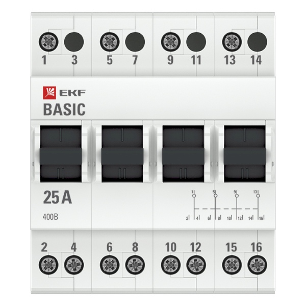 tps-4-25; Трехпозиционный переключатель 4P 25А Basic EKF - купить в интернет-магазине, цена 4323 ...